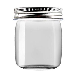 novelinks 8 Ounce Clear Plastic Jars Containers With Screw On Lids - Refillable Round Empty Plastic Slime Storage Containers for Kitchen & Household Storage - BPA Free (16 Pack)