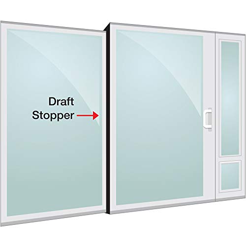 Sliding Glass Door Draft Stopper | Energy-Efficient Weatherstripping for Sliding Door Pet Panels | Dog and Cat Door Compatible | Universal Fit & Easy Installation | White, 81" Length