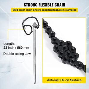 Mophorn 24inch Chain Wrench Carbon Steel Chain Pipe Wrench Heavy Duty 6.7inch Diameter Capacity Chain Strap Filter Wrench