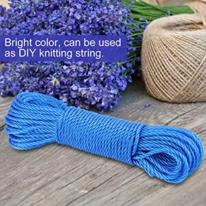 Multi-Functional Nylon Rope Cord String Washing Line Climbing Traction Tying Shade Net Rope for Camping Outdoor Garden Garage Clothesline 20M / 65.6 ft(Blue)