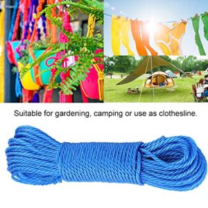 Multi-Functional Nylon Rope Cord String Washing Line Climbing Traction Tying Shade Net Rope for Camping Outdoor Garden Garage Clothesline 20M / 65.6 ft(Blue)