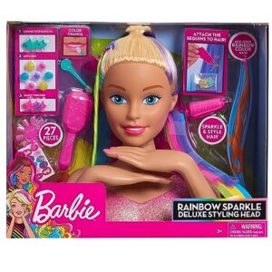 Barbie Just Play Rainbow Sparkle Deluxe Styling Head, Blonde Hair