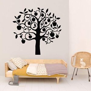 vinyl sticker apple tree fruits apples branches leaves spring summer field garden girls room nursery mural decal wall art decor sa2869