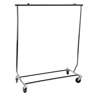 nahanco rcs2 metal collapsible rolling garment rack, chrome (1 rack)