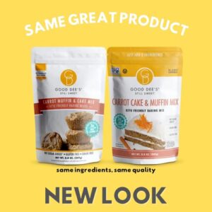 Good Dees Low Carb Baking Mix,Carrot Muffin & Cake Mix, Keto Baking Mix, No Sugar Added, Gluten Free, Dairy-Free, Diabetic (3g Net Carbs, 12 Serving)