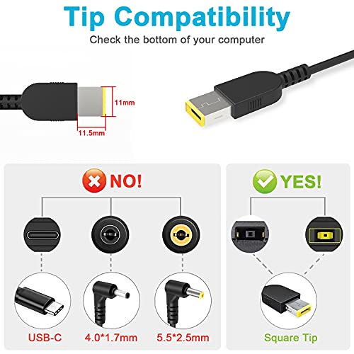 WZXHU Replacement 65W Lenovo Laptop Charger for Lenovo Thinkpad T470 T470S T460 E531 E570 E560 L470 L460 L440 T440 T450 T540P X270 X250 X240 ADLX65NLC2A ADLX65NCC3A ADLX65NCC2A AC Power Adapter