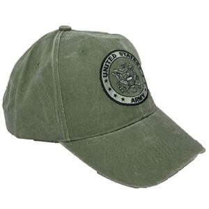 U.S. Army Retired Baseball Cap with U.S. Flag on Side. OD Green