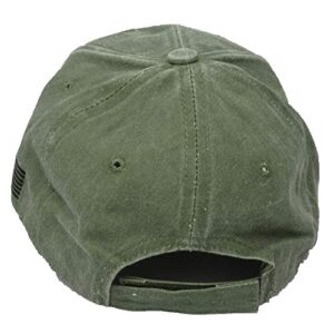 U.S. Army Retired Baseball Cap with U.S. Flag on Side. OD Green