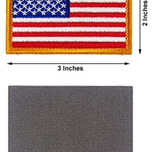 4 PCS Tactical Patches of USA US American Flag, with Hook and Loop for Backpacks Caps Hats Jackets Pants, Military Army Uniform Emblems, Size 3x2 Inches