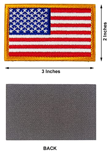 4 PCS Tactical Patches of USA US American Flag, with Hook and Loop for Backpacks Caps Hats Jackets Pants, Military Army Uniform Emblems, Size 3x2 Inches