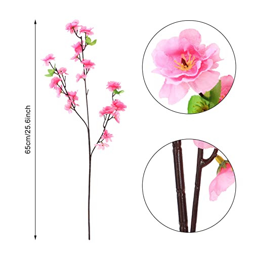 Asdomo 10PCS Artificial Cherry Blossom Branches Silk Spring Peach Blossom Fake Flowers Arrangements for Home Wedding Decoration