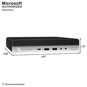 HP EliteDesk 800 G4 4CB30UT Mini Desktop (2.1 GHz Intel Core i5-8500T, 8 GB DDR4 SDRAM, 256 GB SSD, Windows 10 Pro) (Renewed)