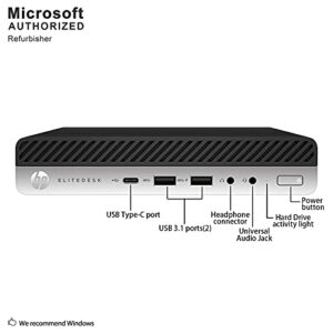 HP EliteDesk 800 G4 4CB30UT Mini Desktop (2.1 GHz Intel Core i5-8500T, 8 GB DDR4 SDRAM, 256 GB SSD, Windows 10 Pro) (Renewed)