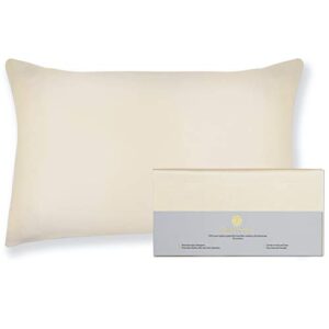 BEAUTY OF ORIENT - 25 Momme, 100% Pure Mulberry Silk Pillowcase for Hair and Skin, Natural Hypoallergenic Silk Pillow Case, Best for Beauty Body and Sleep (Standard - 20" x 26", Vanilla Ice)