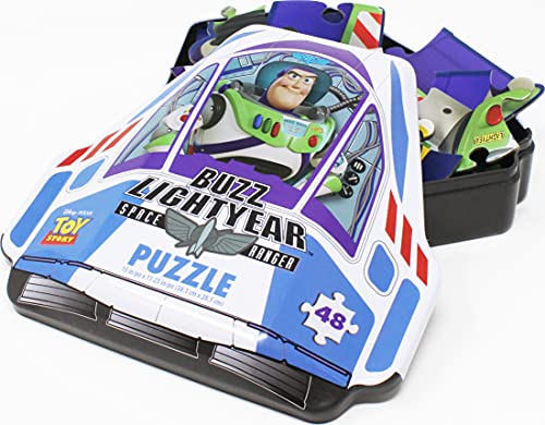 Disney Pixar Toy Story 4 Shaped Buzz Lightyear Tin with 48Piece Surprise Puzzle