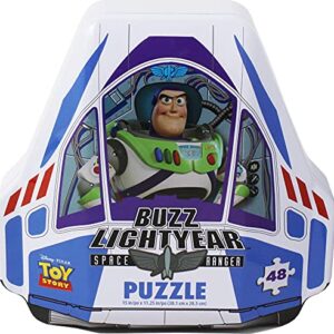 Disney Pixar Toy Story 4 Shaped Buzz Lightyear Tin with 48Piece Surprise Puzzle