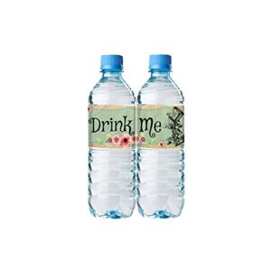 Alice in Wonderland Bottle Wraps - 24 Alice Water Bottle Labels - 8 Different Amazing layouts