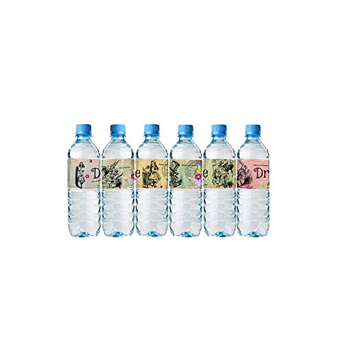 Alice in Wonderland Bottle Wraps - 24 Alice Water Bottle Labels - 8 Different Amazing layouts