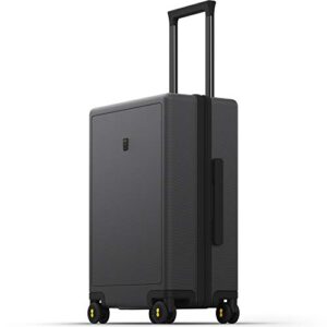 level8 carry on luggage airline approved, carry on suitcases with wheels, lightweight pc hardside luminous textured luggage, tsa approved, 20-inch carry-on, dark grey