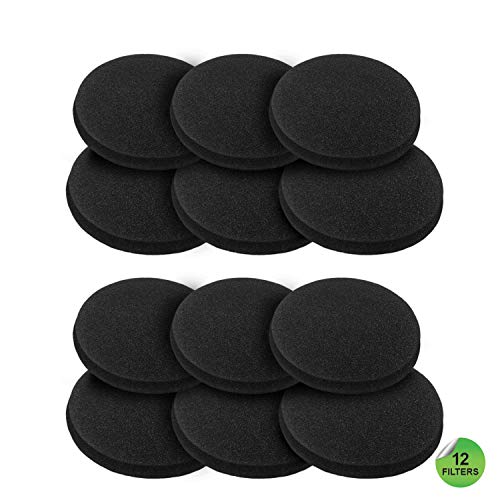 12 Pieces Activated Charcoal Carbon Filters Compost Bin Replacement Filters - 12 Round Extra Thick Indoor Kitchen Countertop Compost Pail Filters, 0.4" Thickness