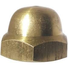 3/8"-24 Acorn Cap Nuts, Solid Brass, Grade 360, Plain Finish, Qty 10 - by Fastener Depot, LLC