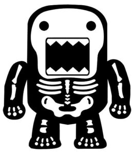 jdm domo kun skeleton - sticker graphic - auto, wall, laptop, cell, truck sticker for windows, cars, trucks