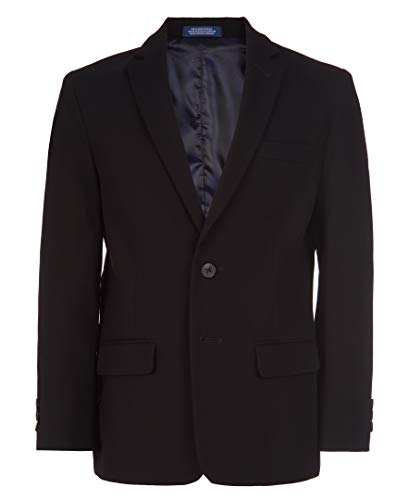 IZOD boys Bi-stretch Blazer Business Suit Jacket, Black, 14 US