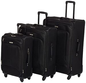 american tourister pop max softside luggage with spinner wheels, black, 3-piece set (21/25/29)