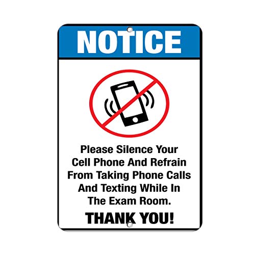 Exam Room Please Silence Your Cell Phone & Avoid Calls Vinyl Sticker Decal 8"