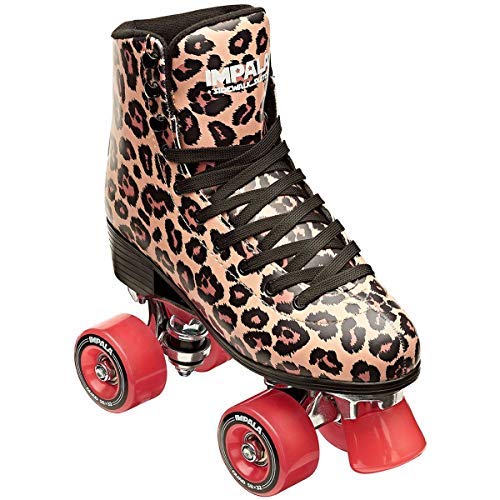 Impala Sidewalk Womens Roller Skates - Leopard/Red - Size 8