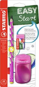 stabilo school set left handed in pink easygraph pencil + easysharpener + easyeraser