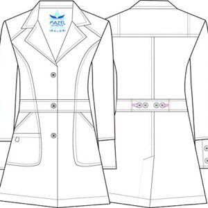 MAZEL UNIFORMS Women's 32 INCH Tailored LAB Coat, White, XX SMALL