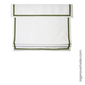 LOGANOVA Faux Linen Roman Shades For Kitchen, Bedroom & Doors. Hand Made Luxury Window Treatments With Valance. Blackout Lining Option. Cordless Motorized Or Chain Mechanism. Easy Install.