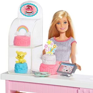 Barbie Cake Decorating Playset with Blonde Doll, Baking Island with Oven, Molding Dough & Toy Cake-Making Pieces [Amazon Exclusive]