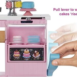 Barbie Cake Decorating Playset with Blonde Doll, Baking Island with Oven, Molding Dough & Toy Cake-Making Pieces [Amazon Exclusive]