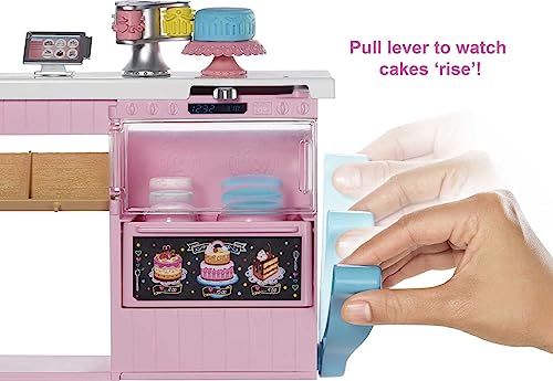 Barbie Cake Decorating Playset with Blonde Doll, Baking Island with Oven, Molding Dough & Toy Cake-Making Pieces [Amazon Exclusive]