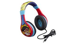 ryans world kids headphones, adjustable headband, stereo sound, 3.5mm jack, wired headphones for kids, tangle-free, volume control, foldable, childrens headphones over ear for school home, travel