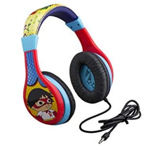 Ryans World Kids Headphones, Adjustable Headband, Stereo Sound, 3.5Mm Jack, Wired Headphones for Kids, Tangle-Free, Volume Control, Foldable, Childrens Headphones Over Ear for School Home, Travel