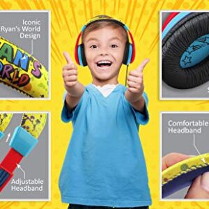 Ryans World Kids Headphones, Adjustable Headband, Stereo Sound, 3.5Mm Jack, Wired Headphones for Kids, Tangle-Free, Volume Control, Foldable, Childrens Headphones Over Ear for School Home, Travel