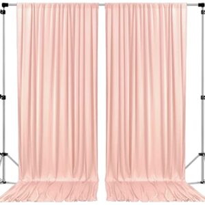 AK TRADING CO. 10 feet x 10 feet Polyester Backdrop Drapes Curtains Panels with Rod Pockets - Wedding Ceremony Party Home Window Decorations - Blush Pink (DRAPE-5x10-BLUSH)