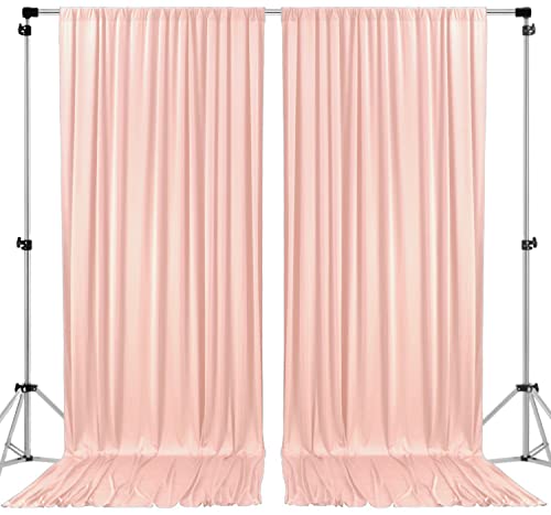 AK TRADING CO. 10 feet x 10 feet Polyester Backdrop Drapes Curtains Panels with Rod Pockets - Wedding Ceremony Party Home Window Decorations - Blush Pink (DRAPE-5x10-BLUSH)