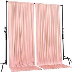 AK TRADING CO. 10 feet x 10 feet Polyester Backdrop Drapes Curtains Panels with Rod Pockets - Wedding Ceremony Party Home Window Decorations - Blush Pink (DRAPE-5x10-BLUSH)