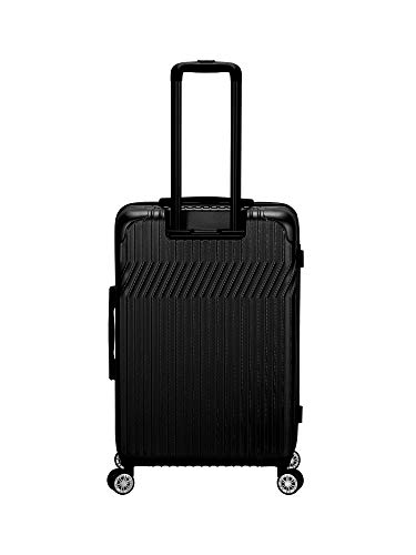 Rockland Pista Hardside Spinner Wheel Luggage Set, Black, 3-Piece (20/24/28)