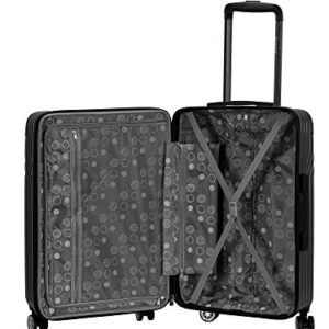 Rockland Pista Hardside Spinner Wheel Luggage Set, Black, 3-Piece (20/24/28)