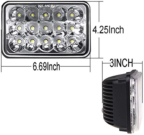 AMUNIESUN 4PCS 4X6 LED Headlights For Chevy Suburban C10 C20 K10 K30 K5 Blazer (1981-1987) Pick Up Trucks, Sealed High Low Beam DOT APPROVED H4651 H4642 H4652 H4656 H4666 H4668 H6545 Conversion Kit