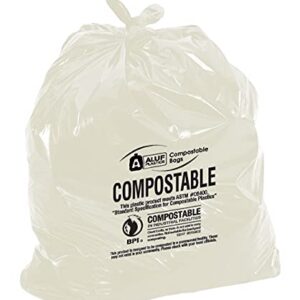 Aluf Plastics Biodegradable Compost Bags - 56 Gallon (40ct) ATSM #D6400 Approved - 100% Biodegradable for Industrial and Commercial Composting