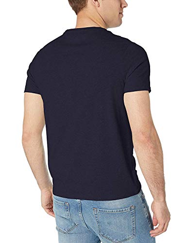 Tommy Hilfiger Men's Short Sleeve Crewneck T Shirt with Pocket, Navy Blazer, Small