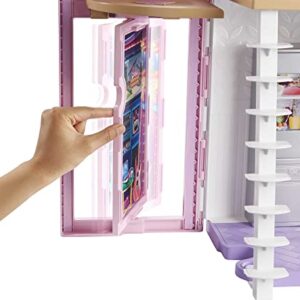 Barbie Doll House Playset, Malibu House with 25+ Themed Furniture & Accessories, 6 Rooms Including 2-In-1 Transformations