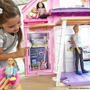 Barbie Doll House Playset, Malibu House with 25+ Themed Furniture & Accessories, 6 Rooms Including 2-In-1 Transformations