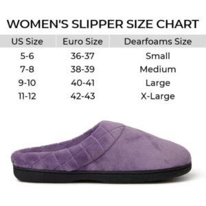 Dearfoams Womens Darcy Velour Casual Slippers Casual - Purple - Size M W